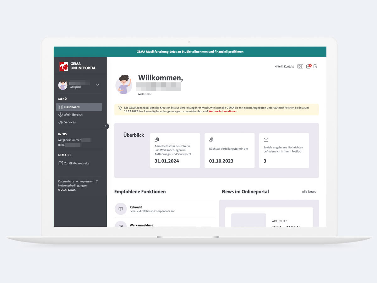Neues Design im Onlineportal
